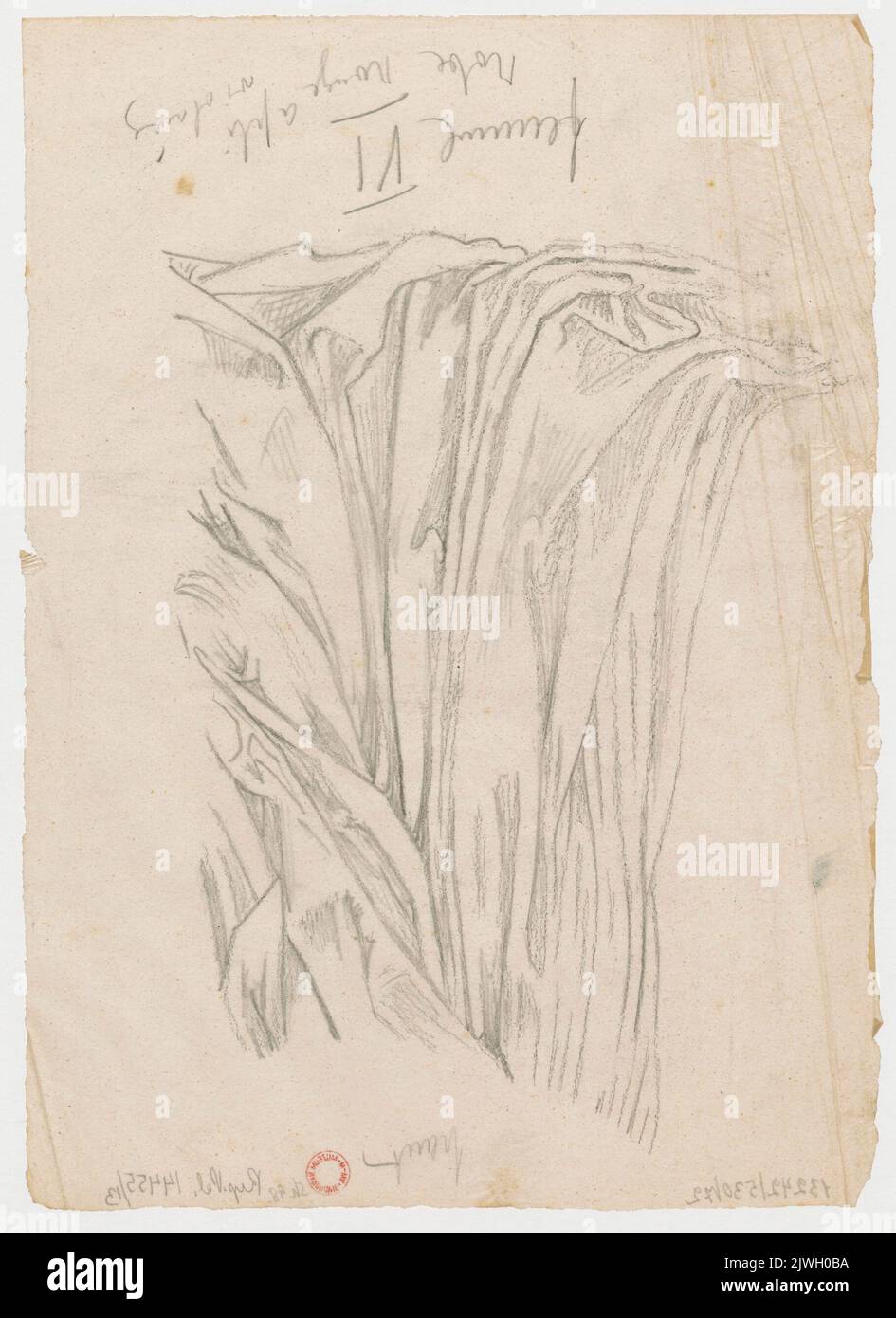 Sketch of robes (female figure VI), drawing for Venus's mirror ...