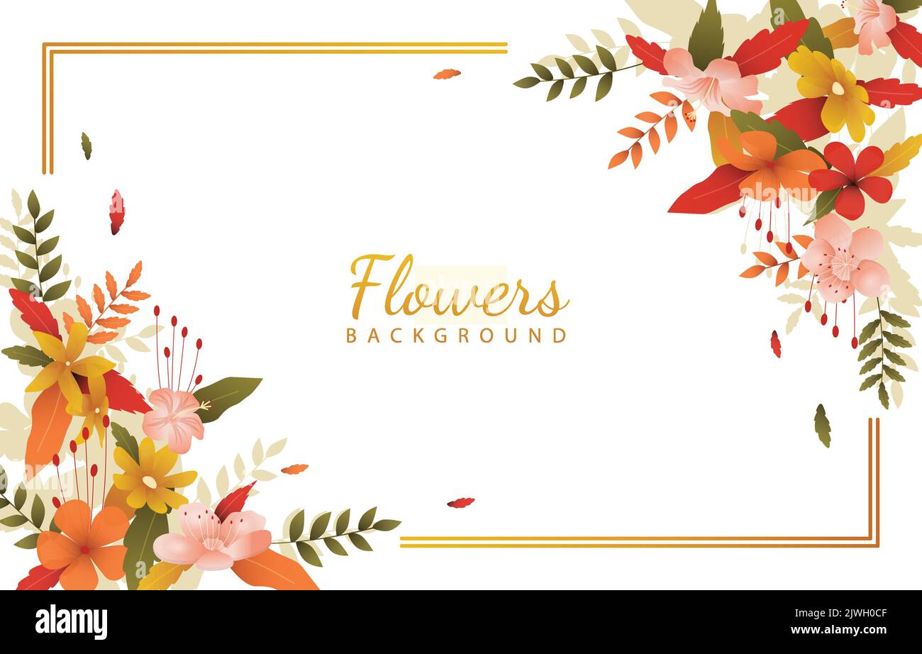 Orange garden border Stock Vector Images - Alamy