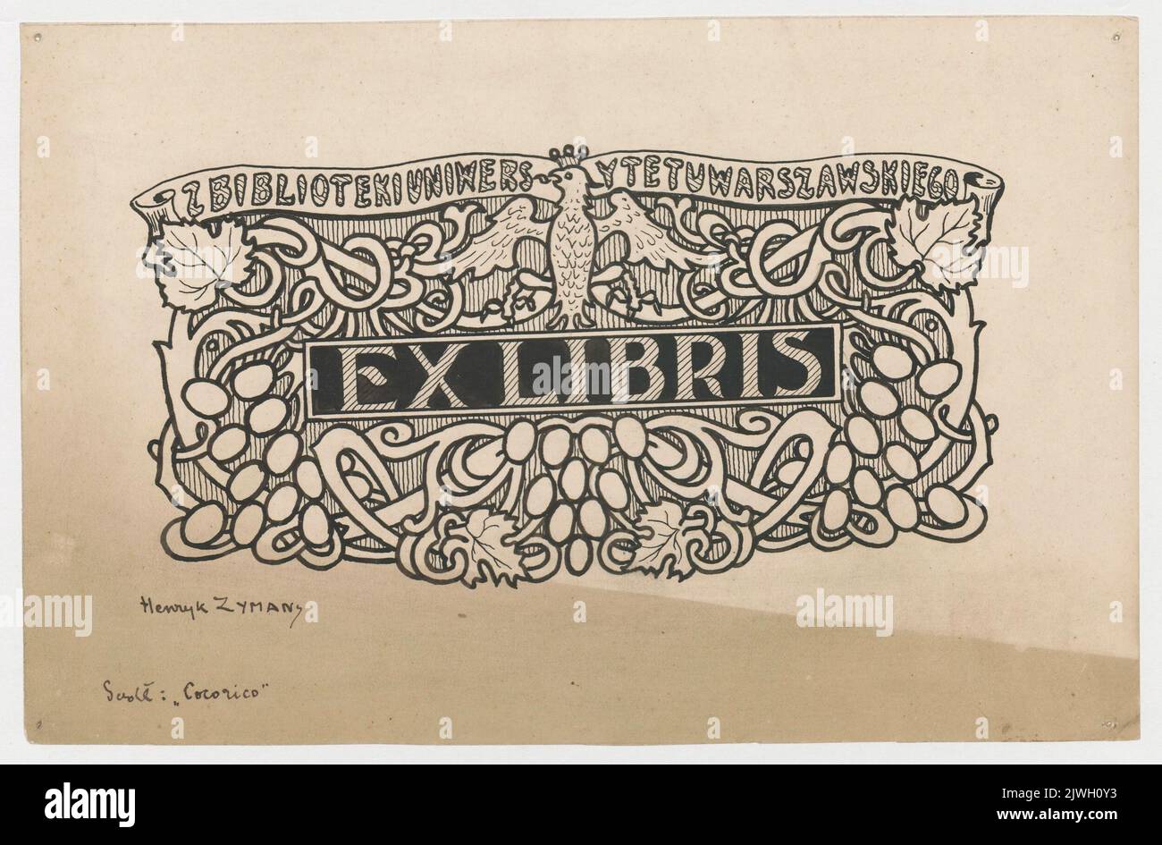 Design for a Bookplate of the University of Warsaw Library. Zyman ...