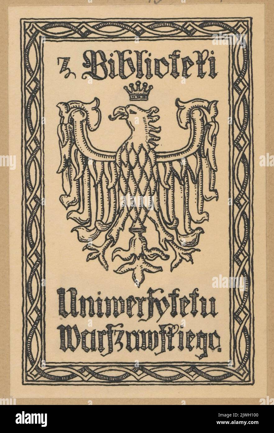 Design for a Bookplate of the University of Warsaw Library. Dickstein ...