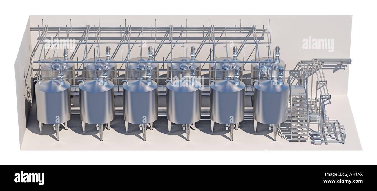 vinification equipment isolated on white. 3d rendering Stock Photo - Alamy