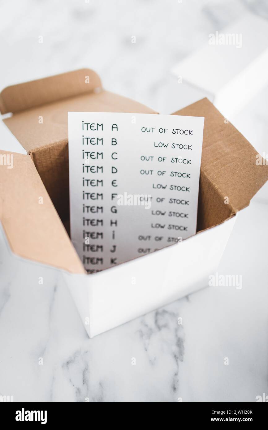 business inventory with every item being low stock or out of stock with ...