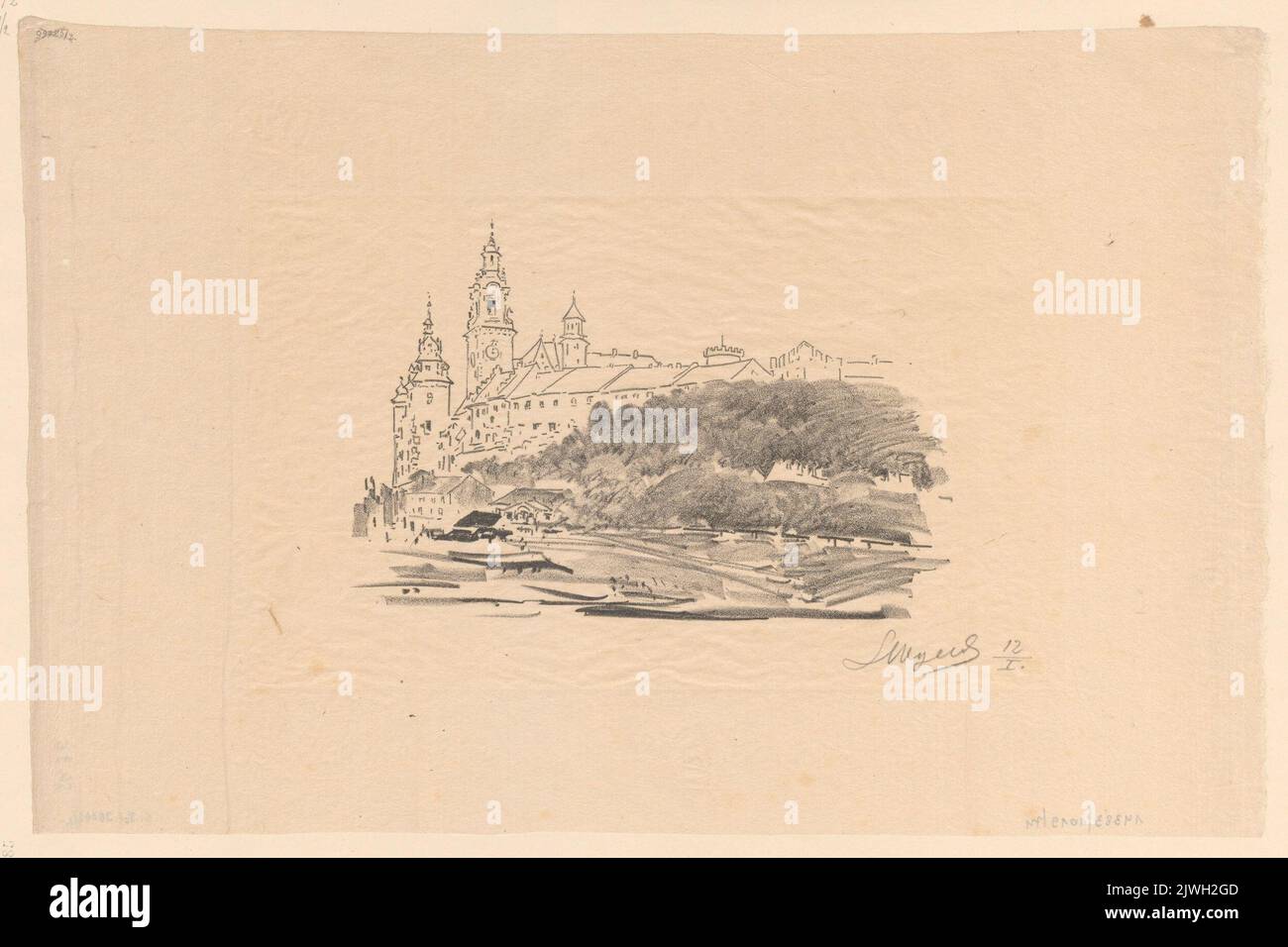 The Wawel Castle seen from the Zwierzyniec District. Cotty, Jan ...