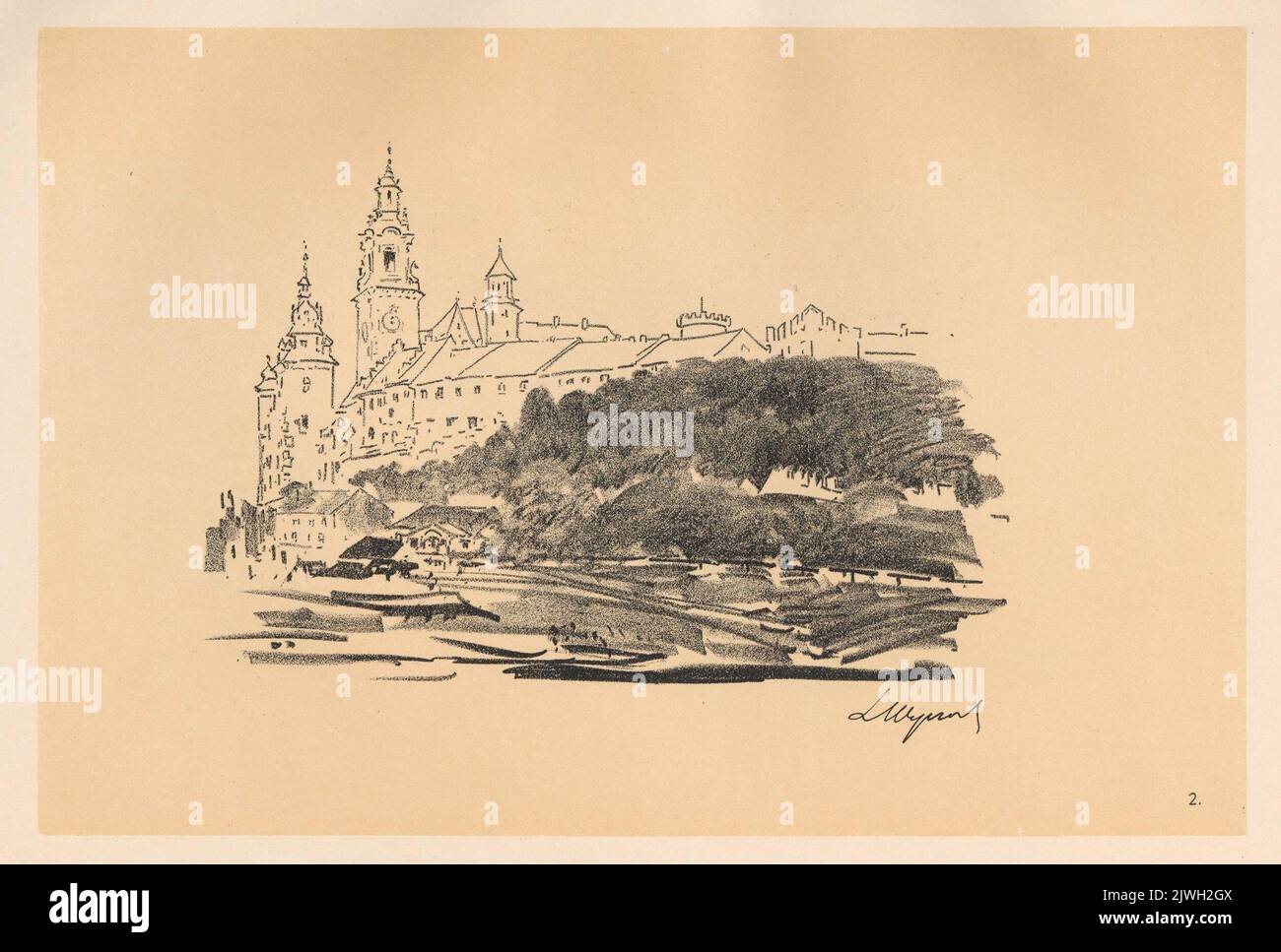 The Wawel Castle seen from the Zwierzyniec District. Cotty, Jan ...