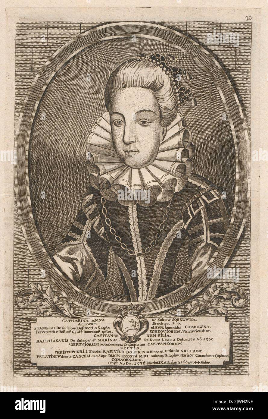 Portrait of Katarzyna Anna Radziwiłł née Sobek, wife of Krzysztof I ...