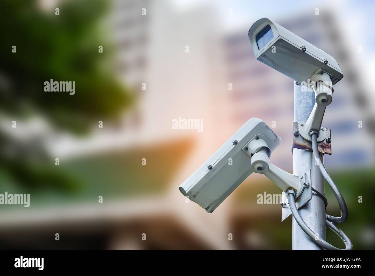 CCTV Closed circuit camera, TV monitoring at modern office building ...