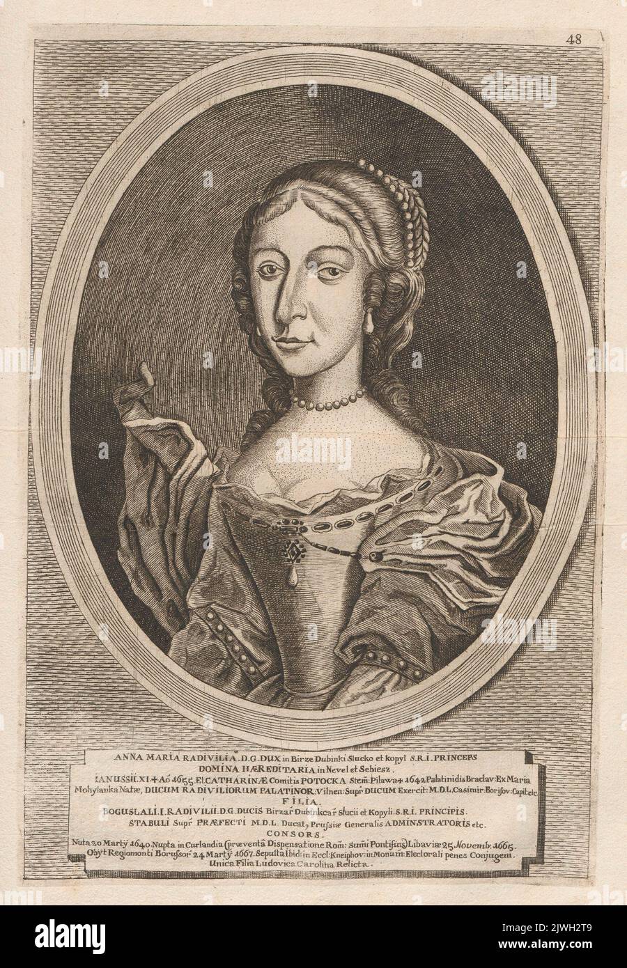 Portrait of Anna Maria Radziwiłł, daughter of Janusz XI Radziwiłł ...