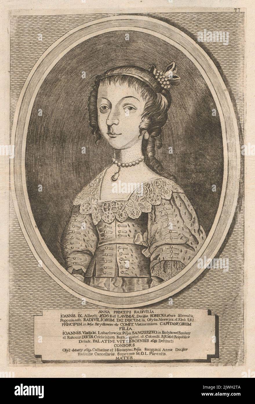 Portrait of Anna Radziwiłł, daughter of Jan IX Albrycht Radziwiłł ...