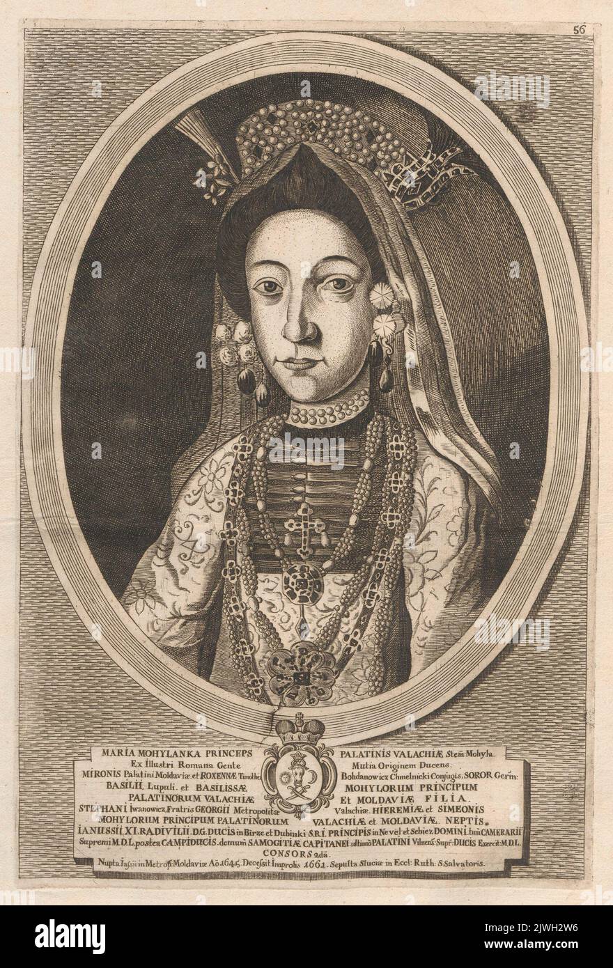 Portrait of Maria Mohylanka, Walachian Princess, Princess Radziwiłł ...