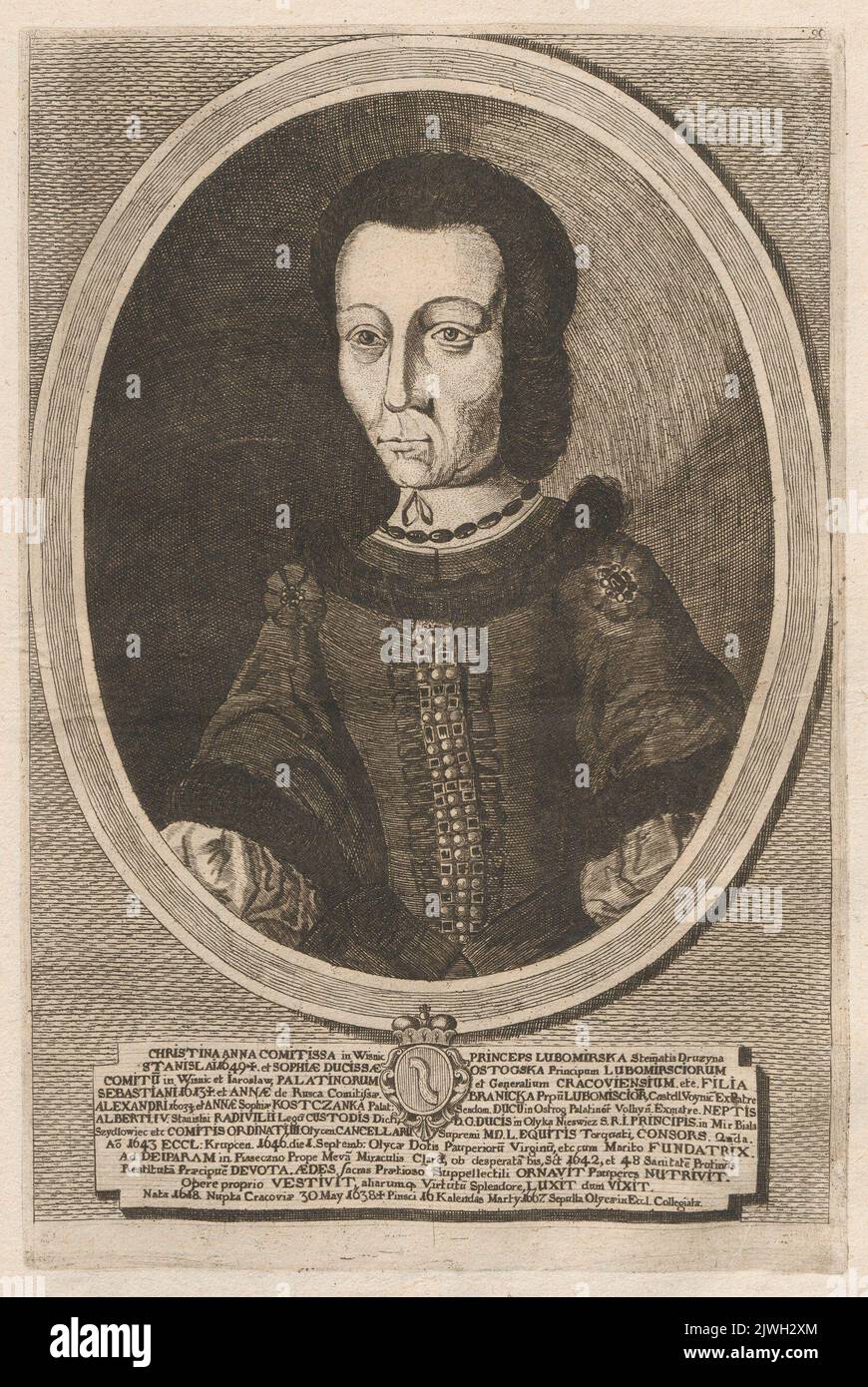 Portrait of Krystyna Anna Radziwiłł née Lubomirski, wife of Albrycht IV ...