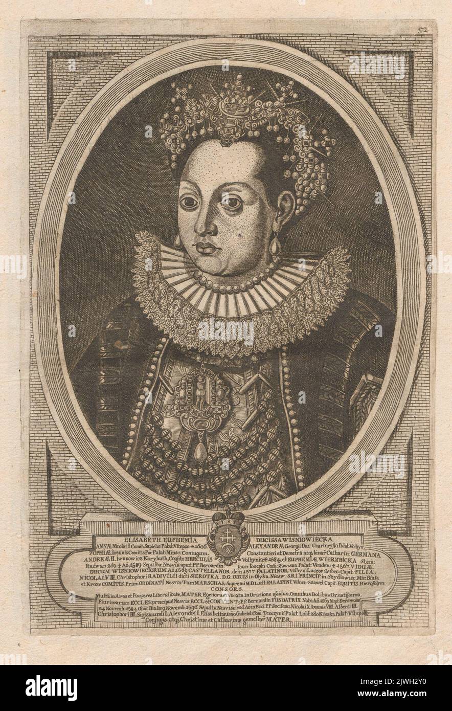 Portrait of Elżbieta Eufemia Radziwiłł née Wiśniowiecka, wife of ...