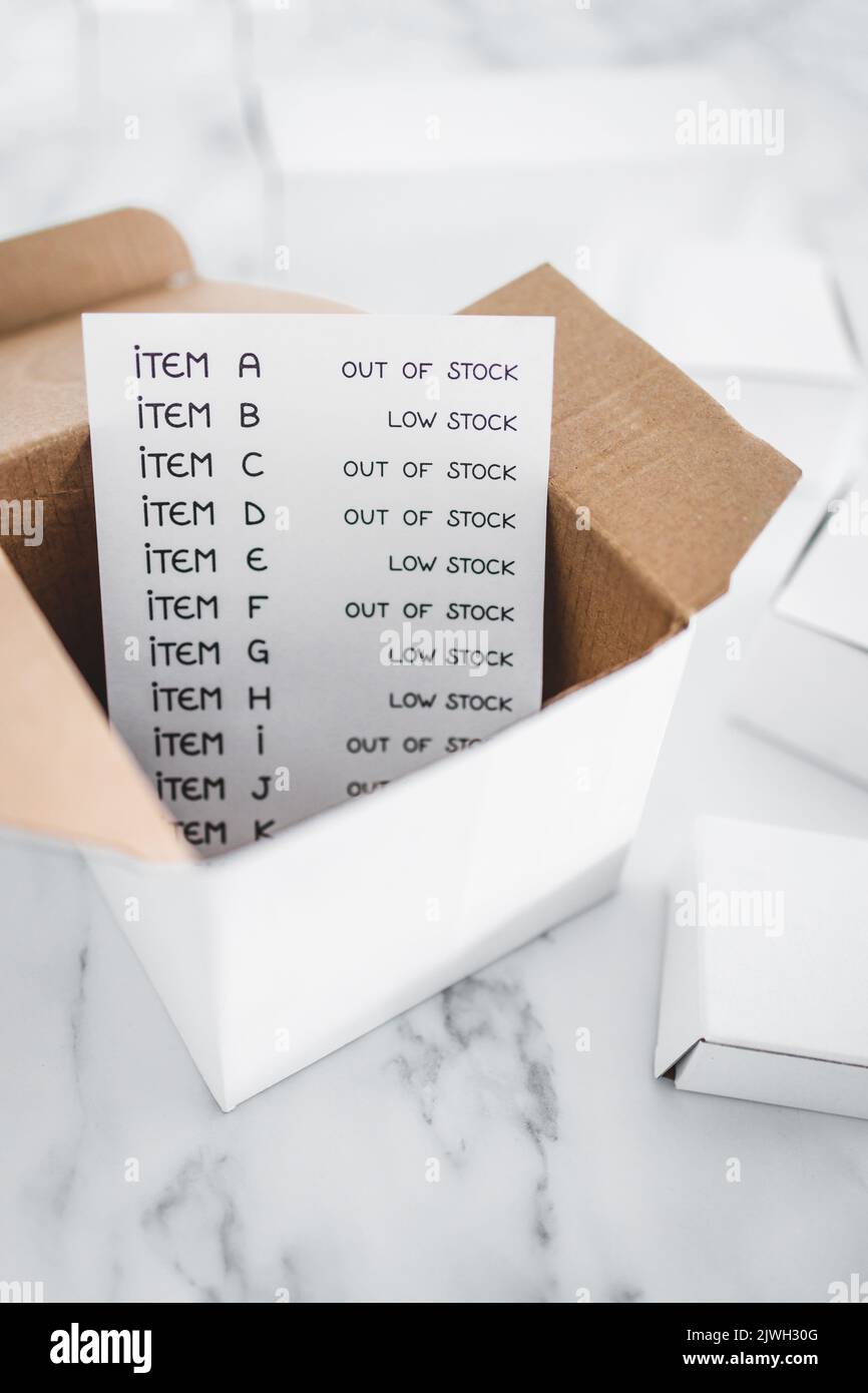 business inventory with every item being low stock or out of stock with ...