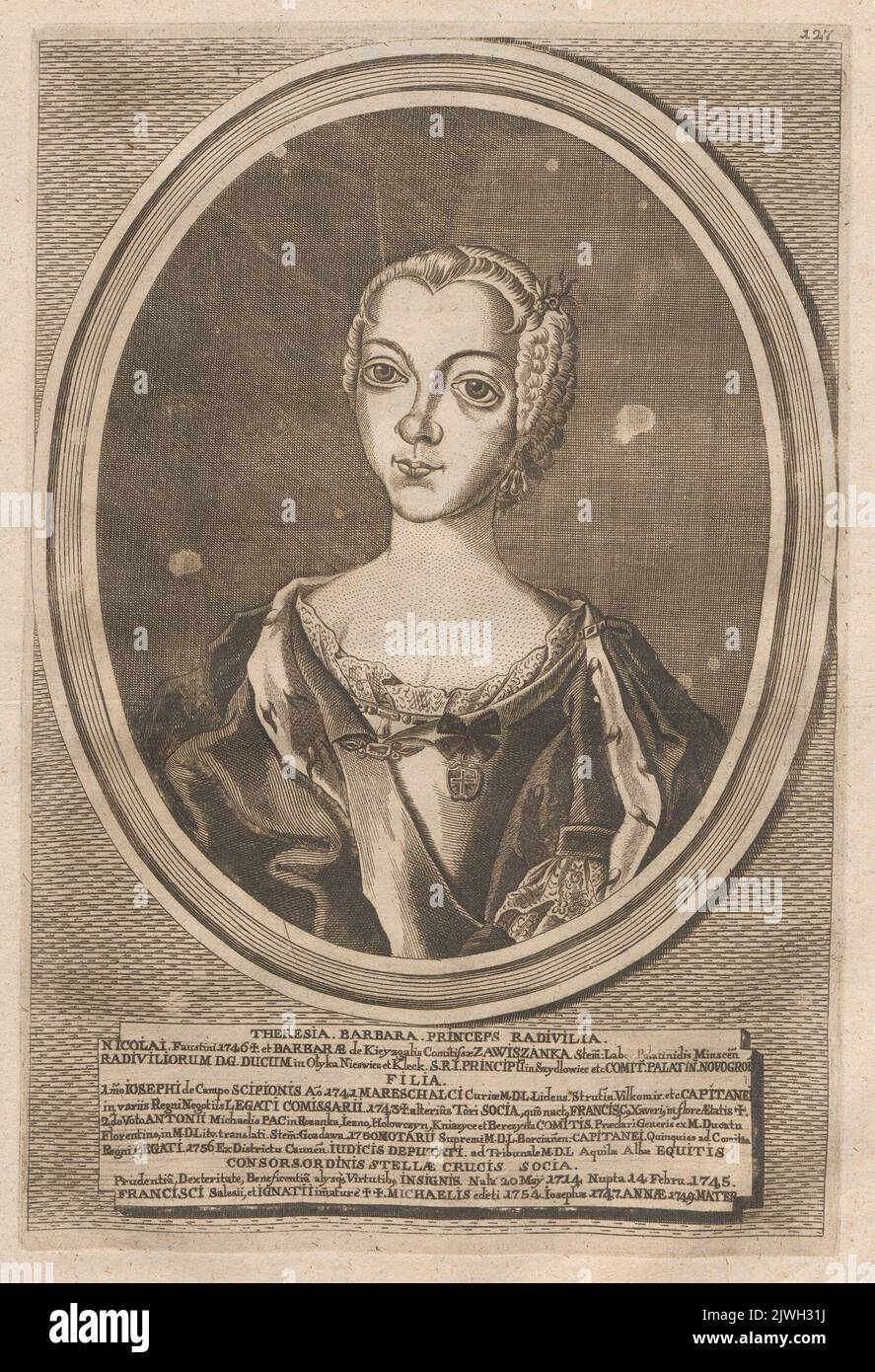 Portrait of Teresa Barbara Radziwiłł, daughter of Mikołaj Faustyn ...