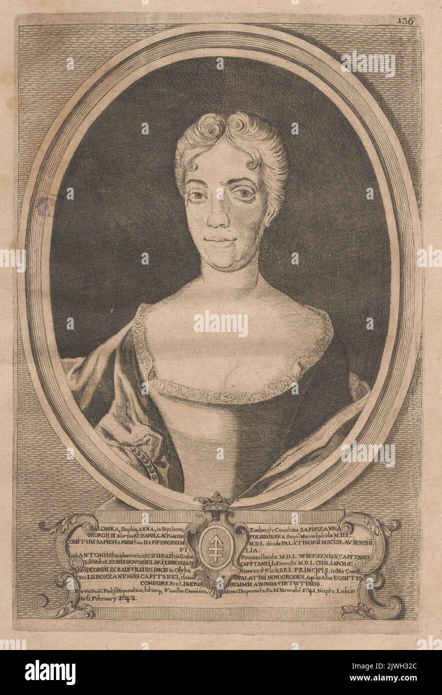Portrait of Salomea Zofia Anna Radziwiłł née Sapieha, wife of Jerzy IX ...