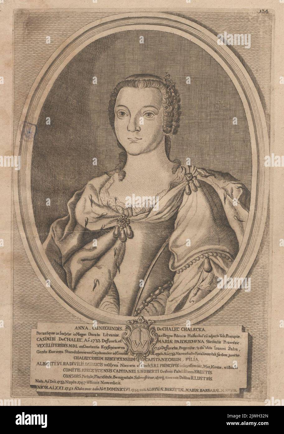 Portrait of Anna Kunegunda Radziwiłł née Chalecki, wife of Albrycht VI ...