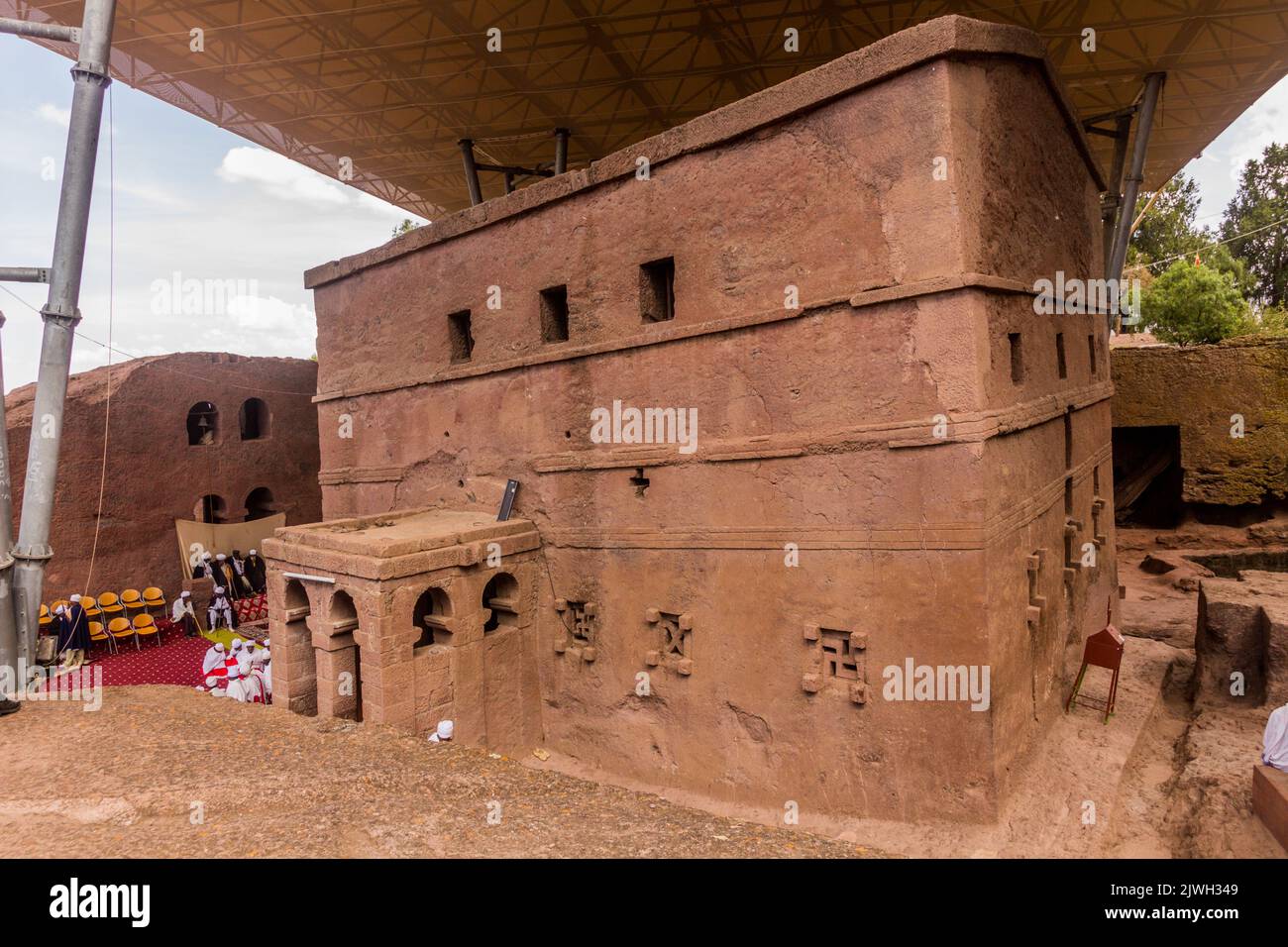 LALIBELA, ETHIOPIA - MARCH 29, 2019: Bet Maryam, rock-cut church in ...