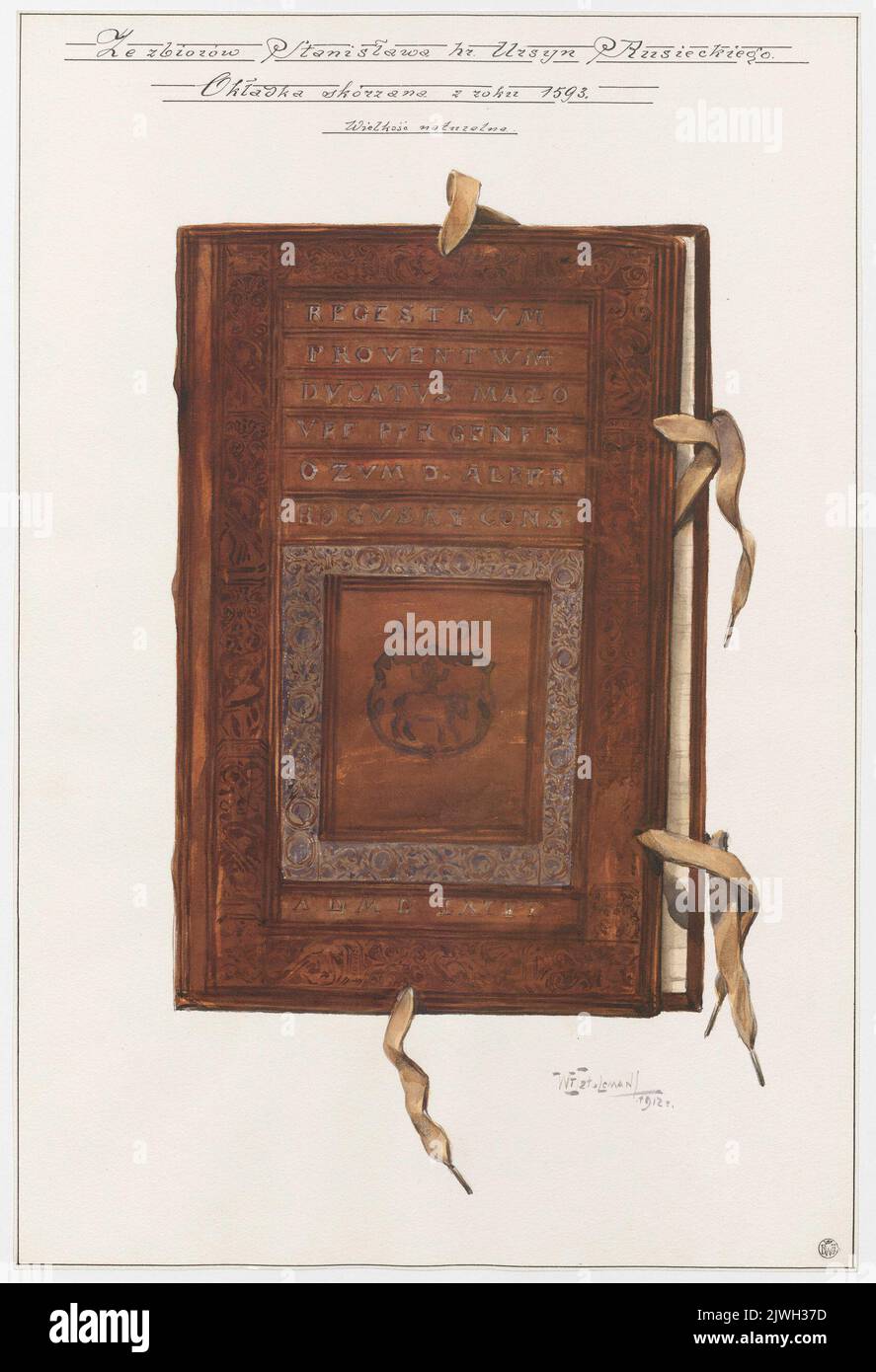 Leather binding from the year 1593, from the collection of Stanisław ...