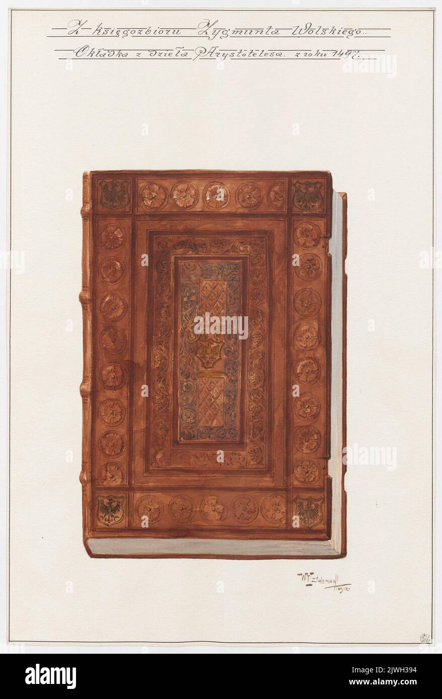 Binding of a work by Aristotle from the year 1497, from the book ...