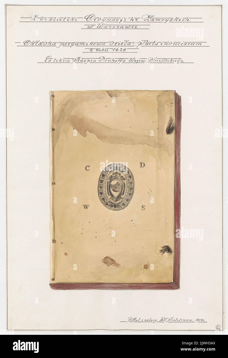 Parchment binding of the work `Pacta induciarum` from the year 1629 ...