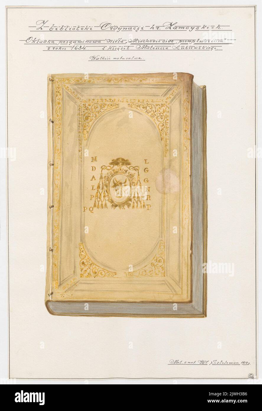 Parchment binding of the book `Miechovio sive promptuarium` from the ...