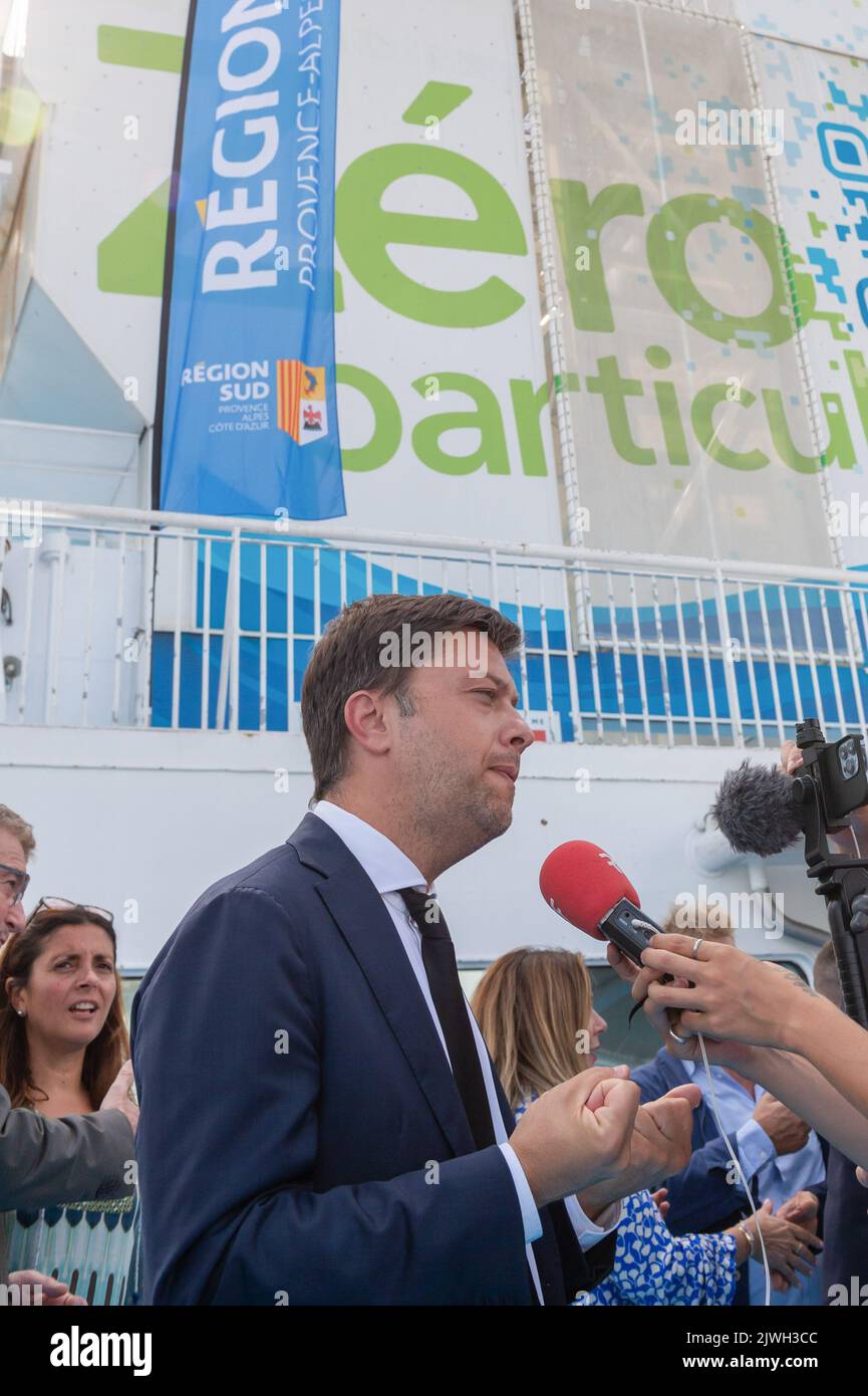 Marseille, France, 05/09/2022, Benoit Payan, mayor of Marseille, speaks ...