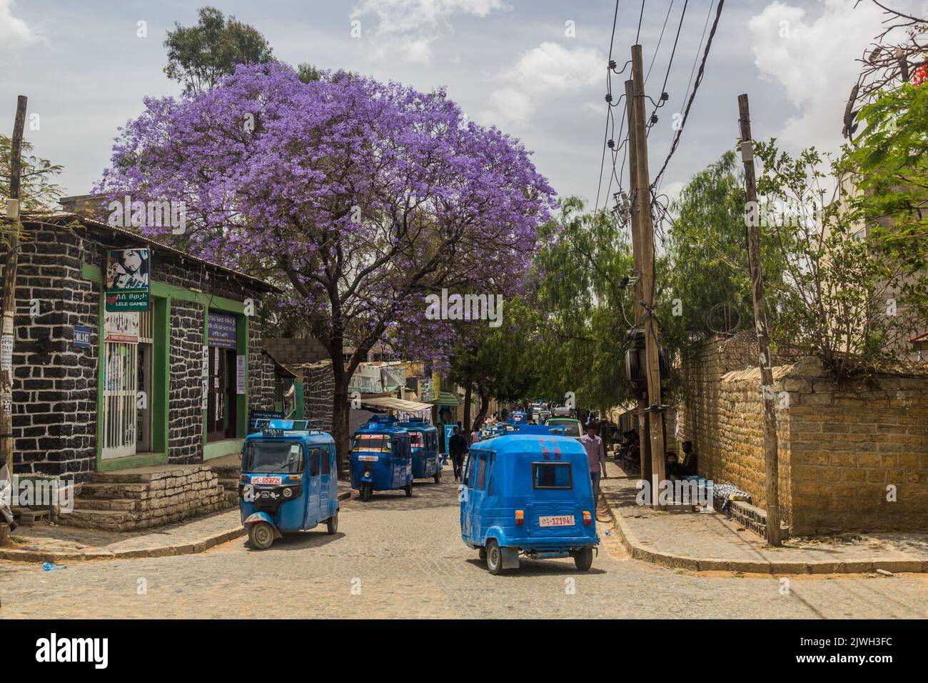 MEKELE, ETHIOPIA - MARCH 27, 2019: View of a street in the center of ...