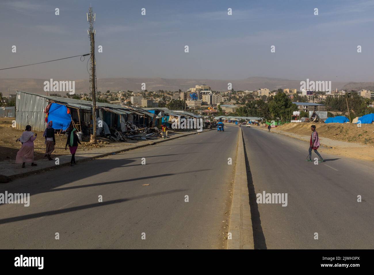 MEKELE, ETHIOPIA - MARCH 27, 2019: View of a street in Mekele, Ethiopia ...