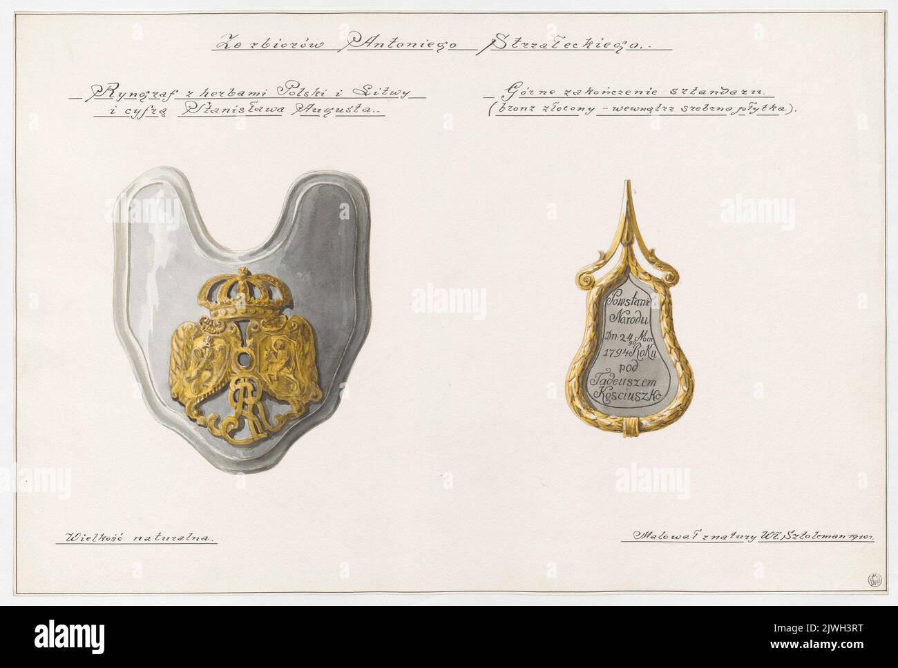 Gorget with the coats of arms of Poland and Lithuania and blade piece ...