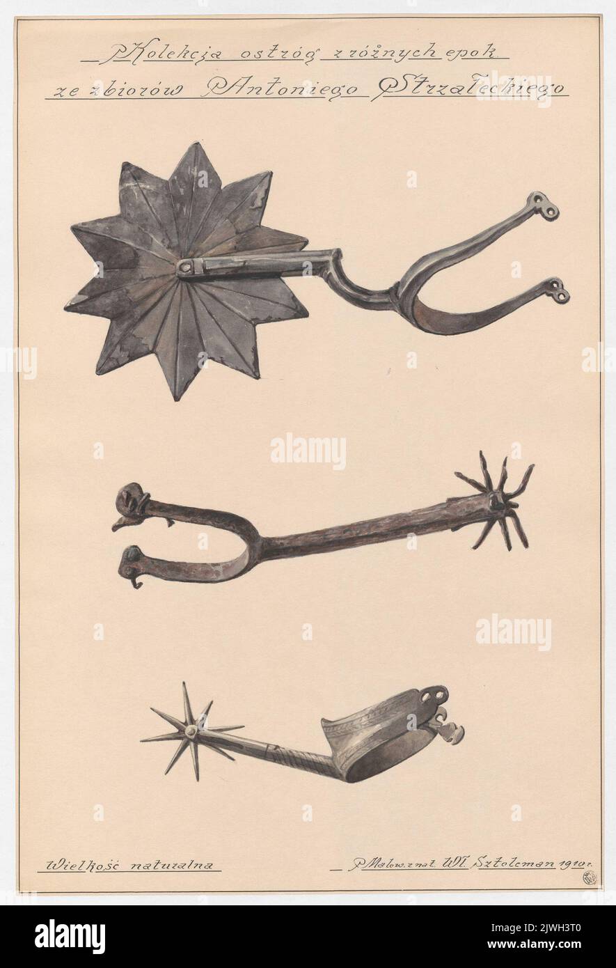 Collection of knight spurs from various periods of history, from the ...
