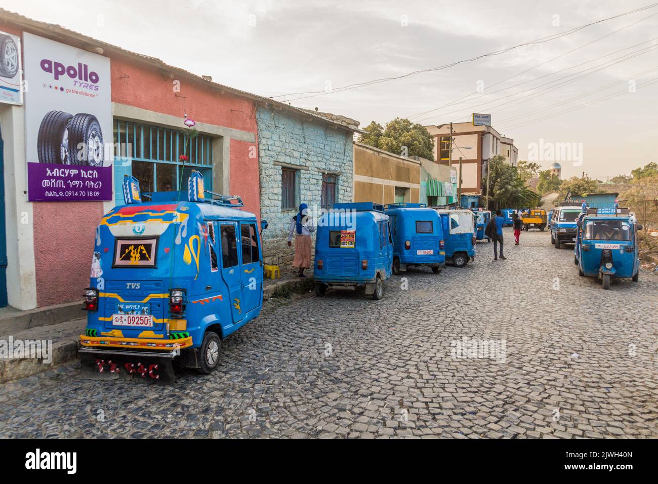 MEKELE, ETHIOPIA - MARCH 27, 2019: Tuk tuks (bajaj) in Mekele, Ethiopia ...