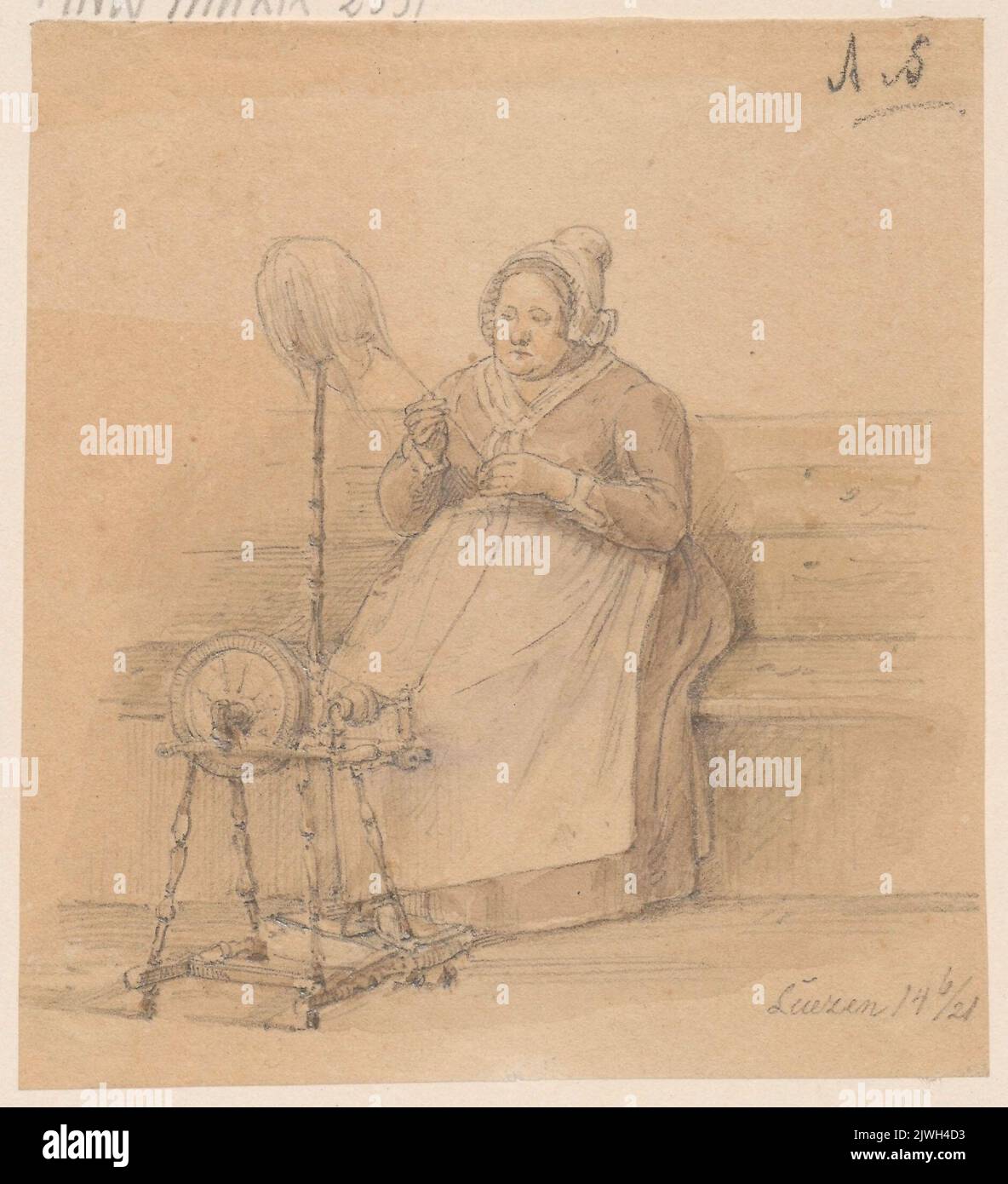Spinner. Schadow, Albert Dietrich (1797-1869), draughtsman, cartoonist ...
