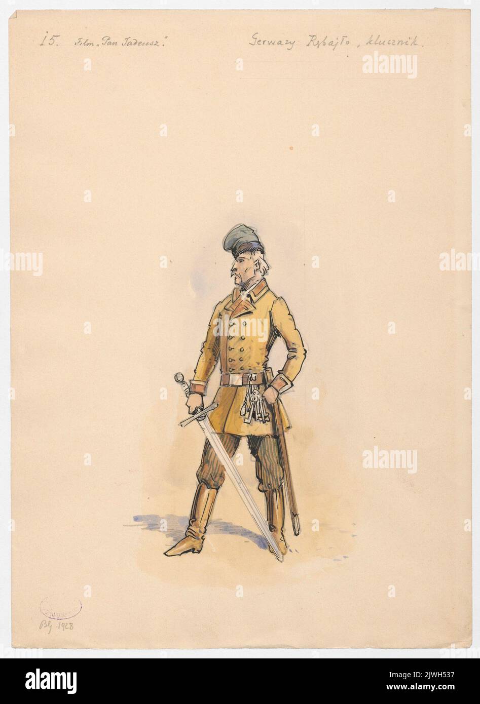 Design of the costume of Gerwazy Rębajło, the Key Master, for the film ...
