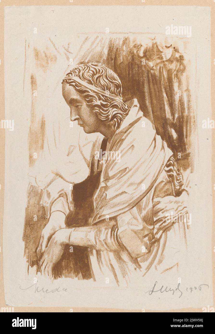 Our Lady from the Veit Stoss altarpiece. Wyczółkowski, Leon (1852-1936 ...