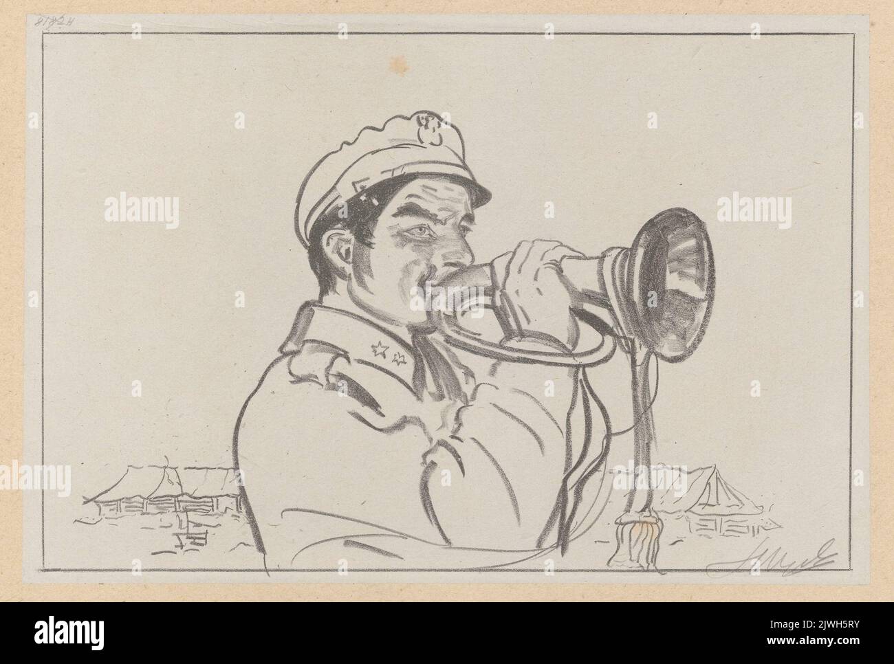 The Trumpeter. Wyczółkowski, Leon (1852-1936), graphic artist Stock ...