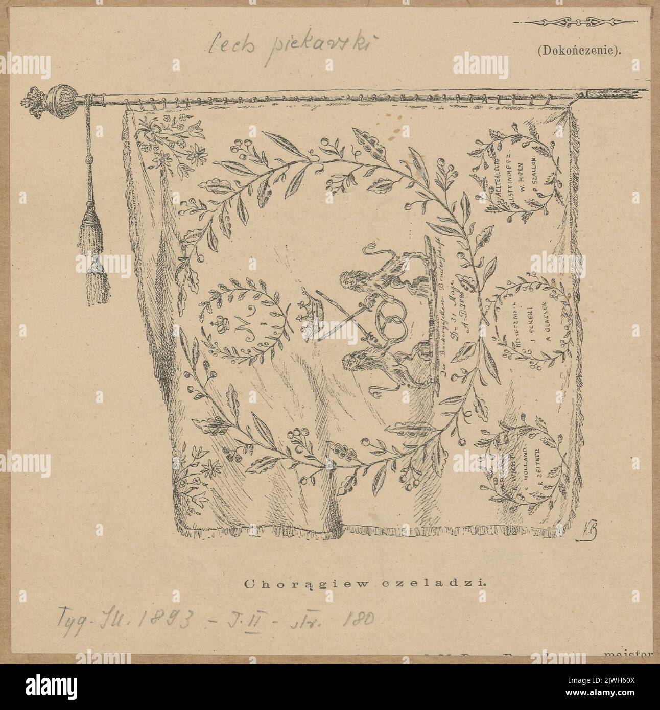 Heraldic flag of the guild of bakers, 1846; from: `Tygodnik Ilustrowany ...