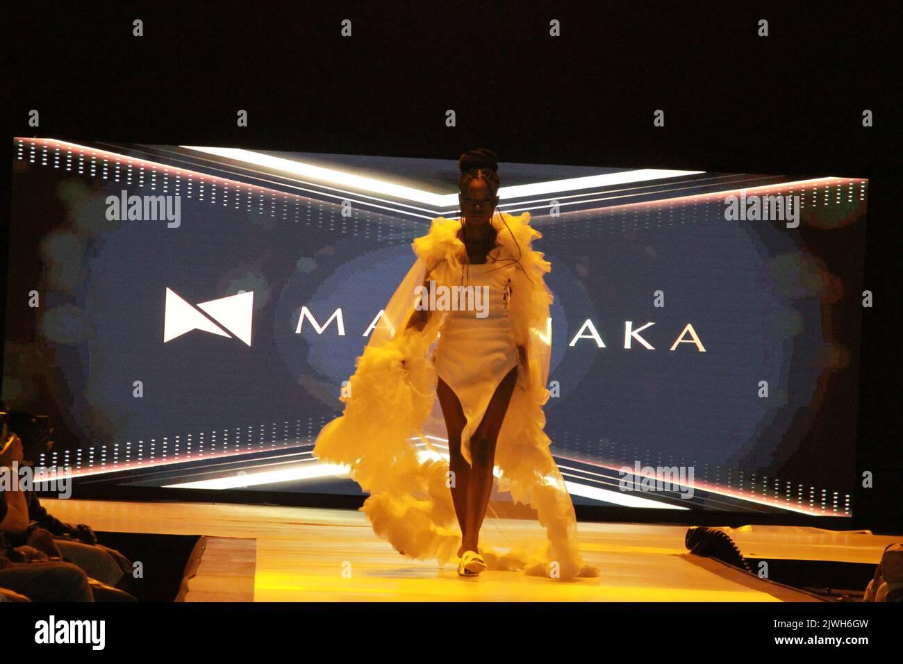 Harare, Zimbabwe. 3rd Sep, 2022. A model presents a creation during the ...