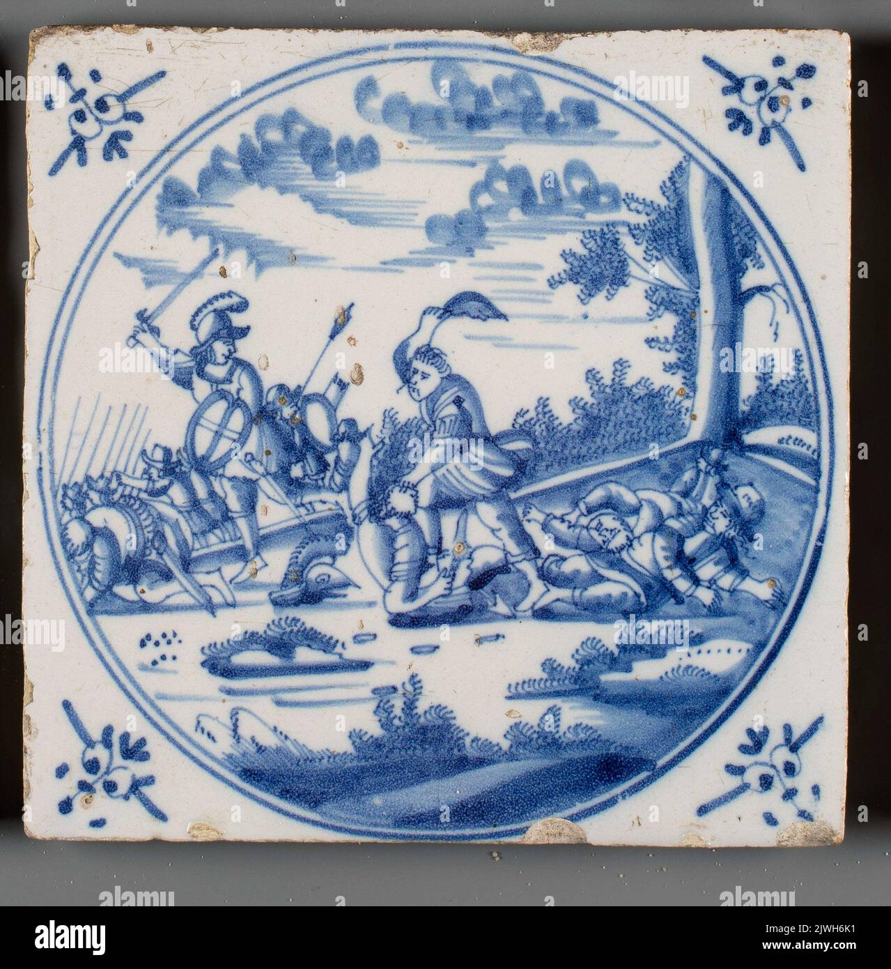 Tile. Amsterdam (ośrodek ceramiczny ; ca 1580- ), factory Stock Photo ...