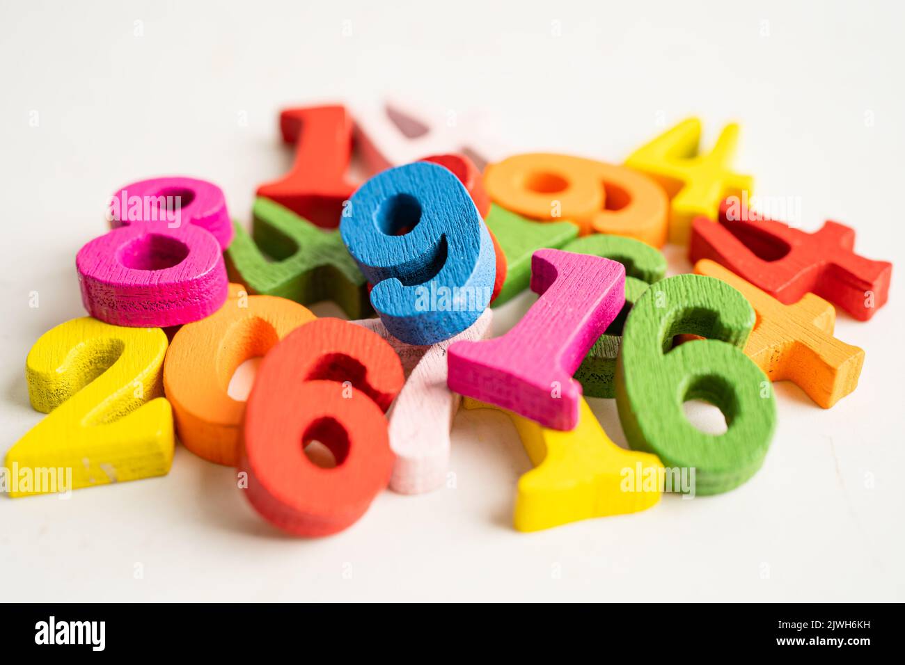 Math number colorful on white background, education study mathematics ...
