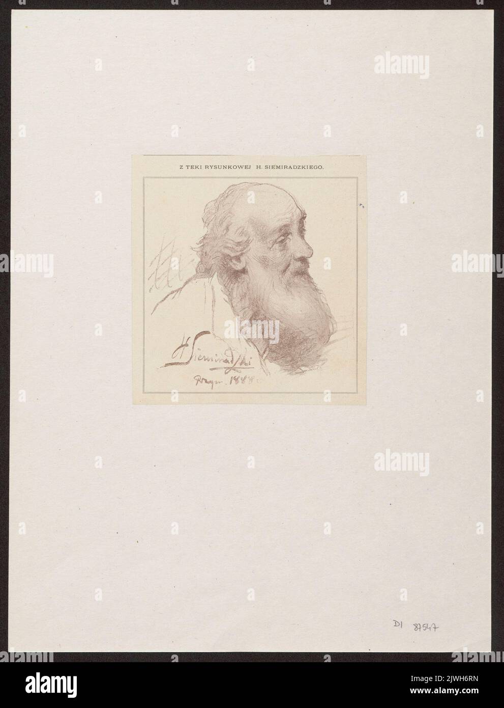 Reproduction of drawing: Henryk Siemiradzki (1843-1902), Study of old ...