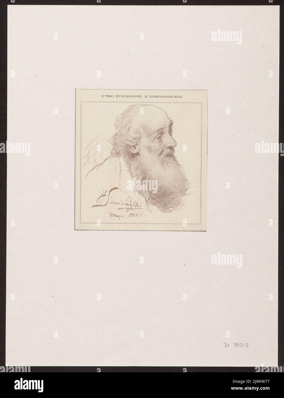 Reproduction of drawing: Henryk Siemiradzki (1843-1902), Study of old ...