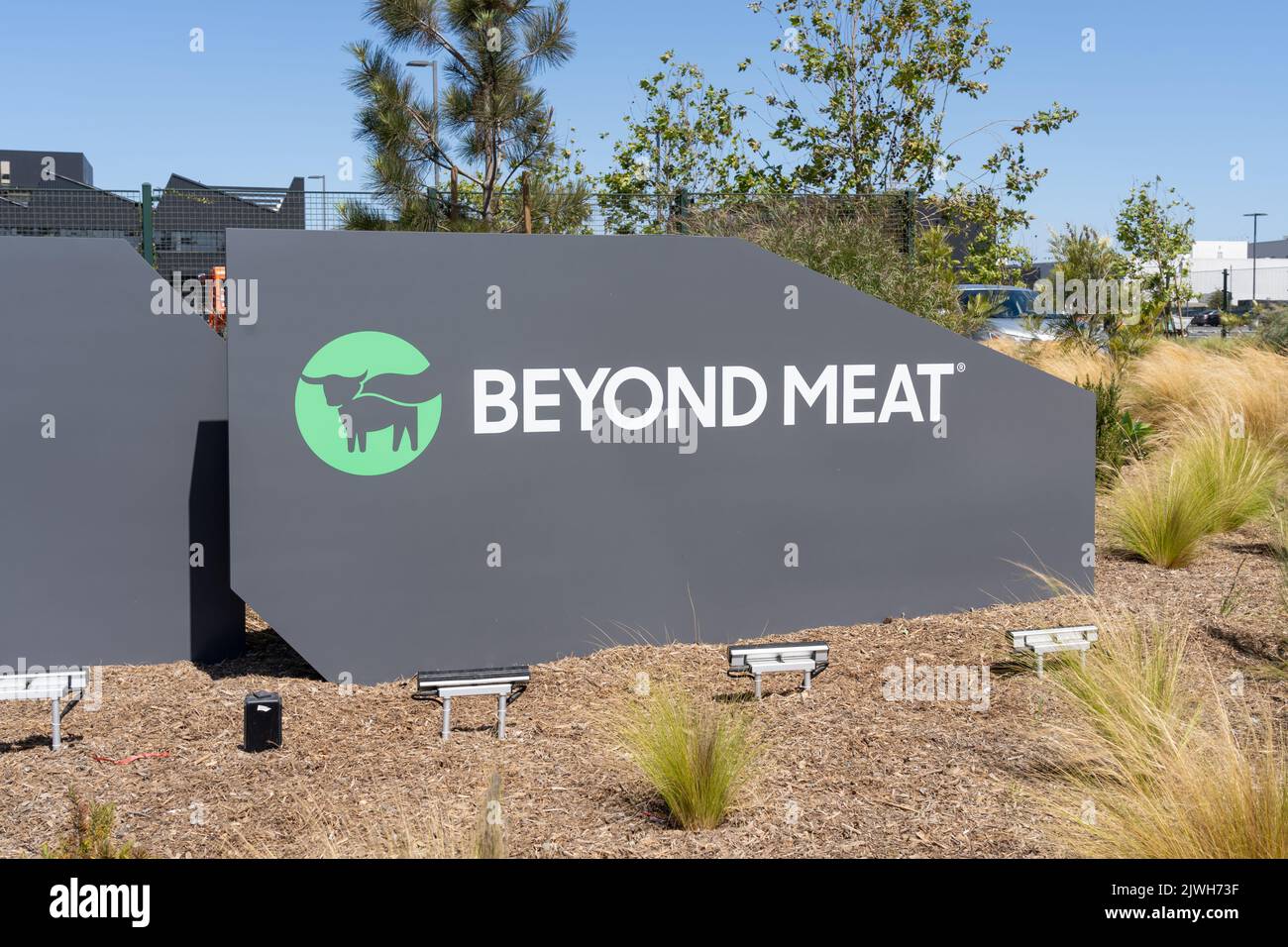 Beyond Meat sign at its headquarters in El Segundo, California, USA ...