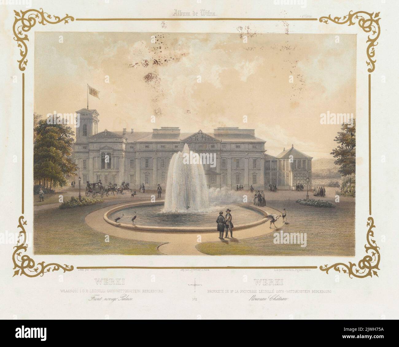 Verkiai. Palace from the side of the driveway. Lemercier, Rose Joseph ...