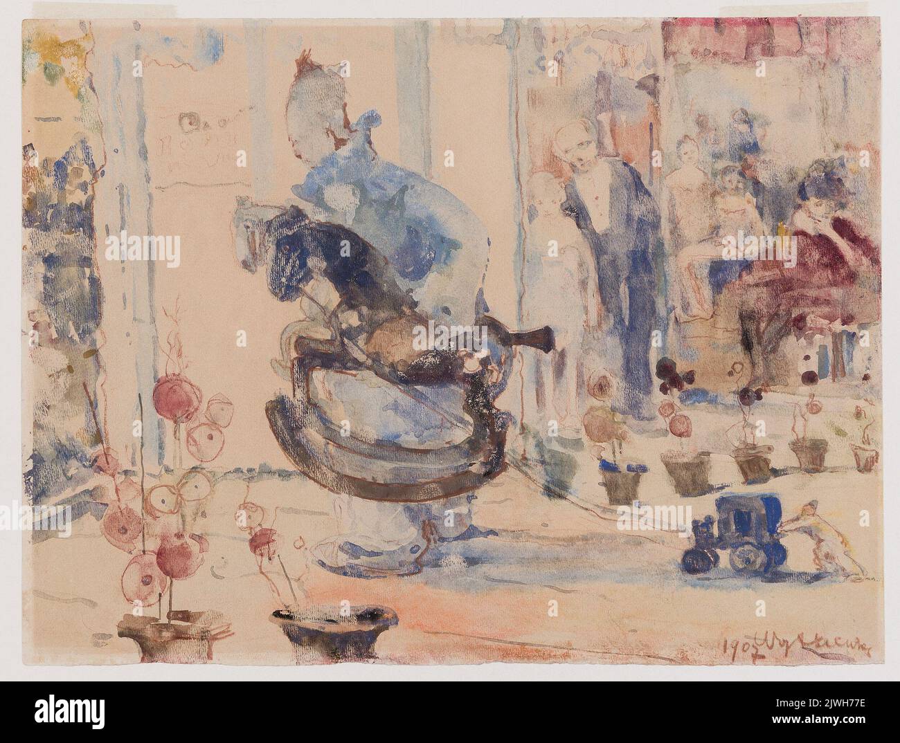 Rocking horses, study for the painting “Melancholy". Wojtkiewicz ...