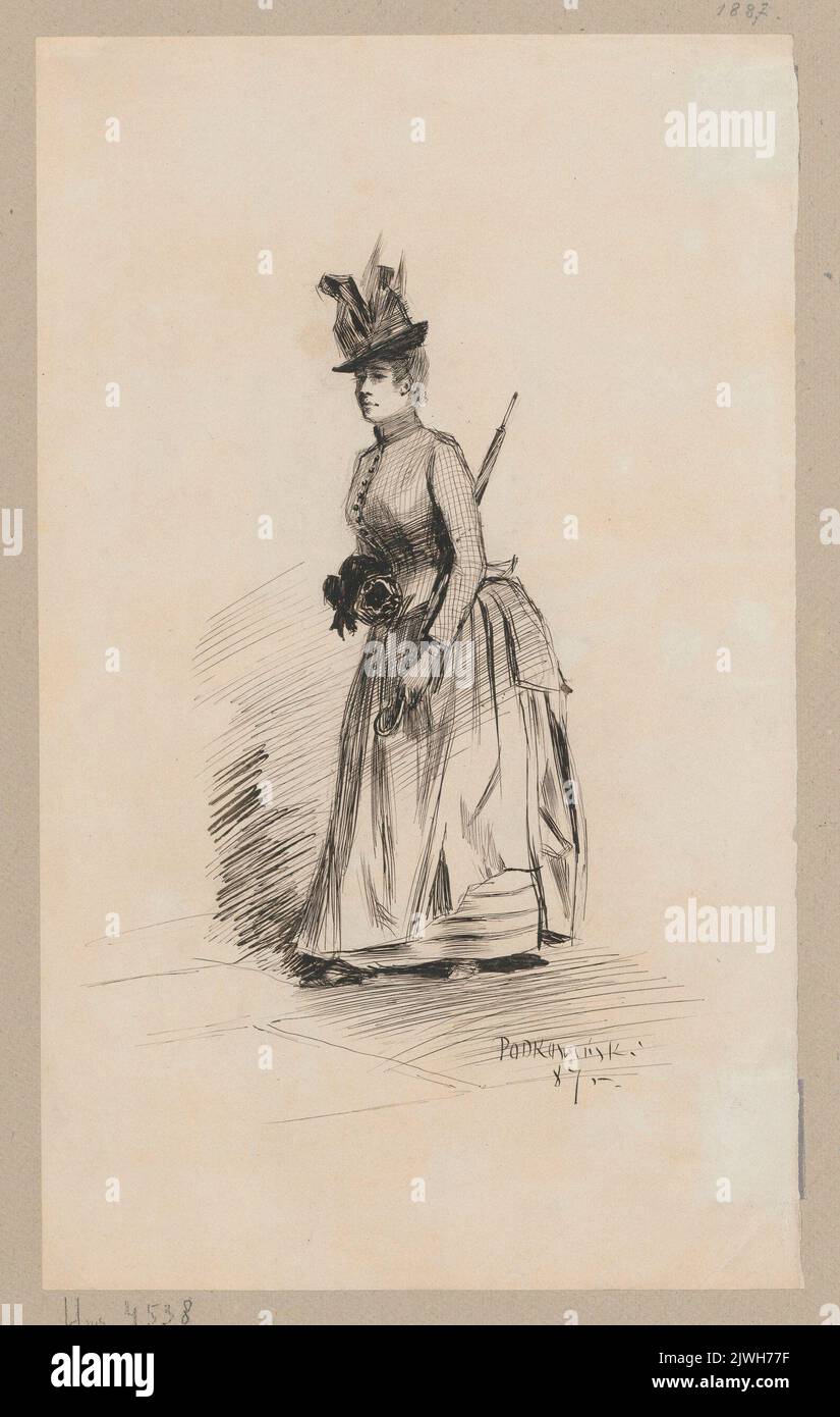 Lady in a walking dress. Podkowiński, Władysław (1866-1895 ...