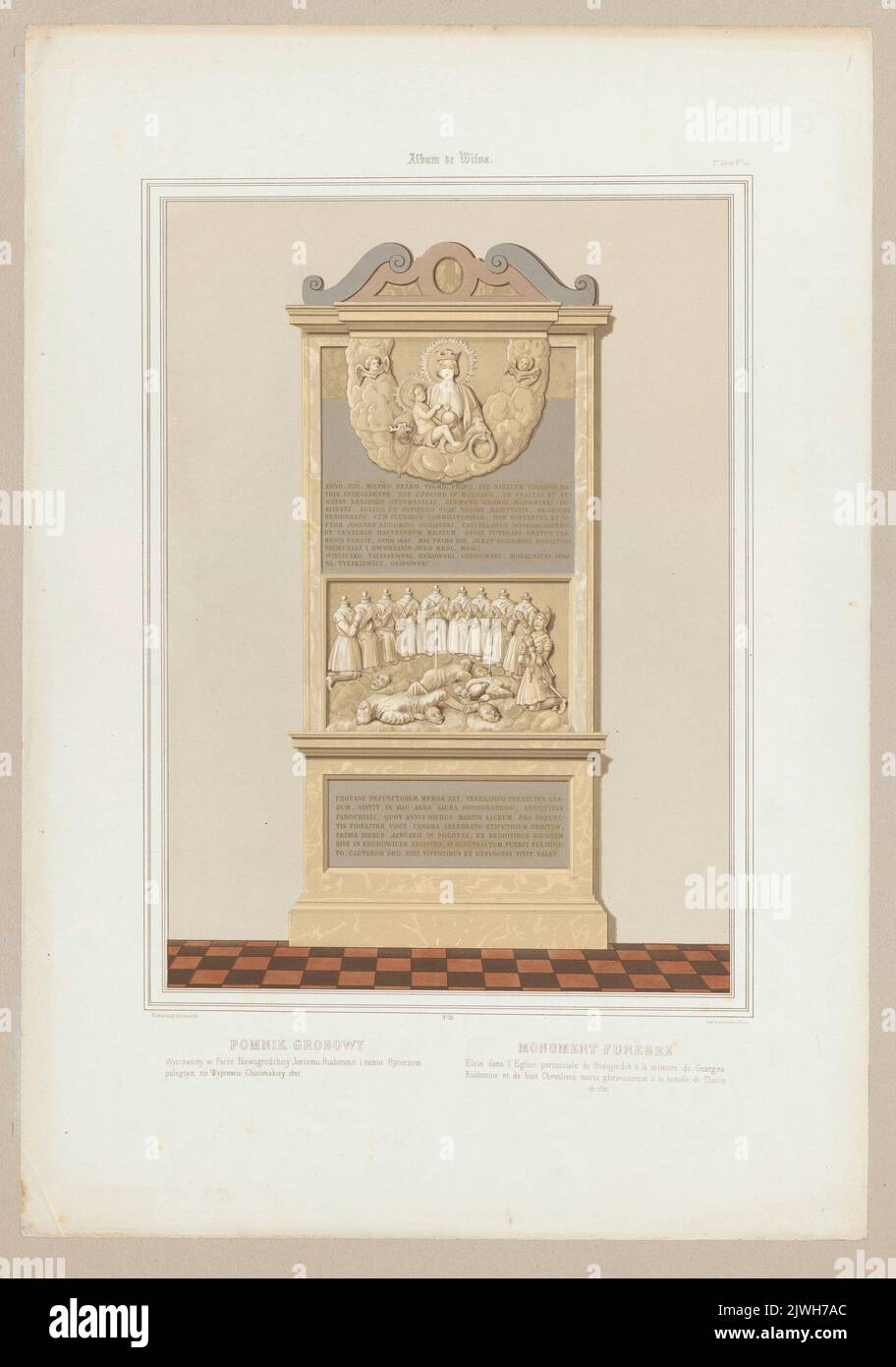 Tombstone of Jerzy Rudominy at the parish church in Nowogródek. Lemercier, Rose Joseph (Paryż ...