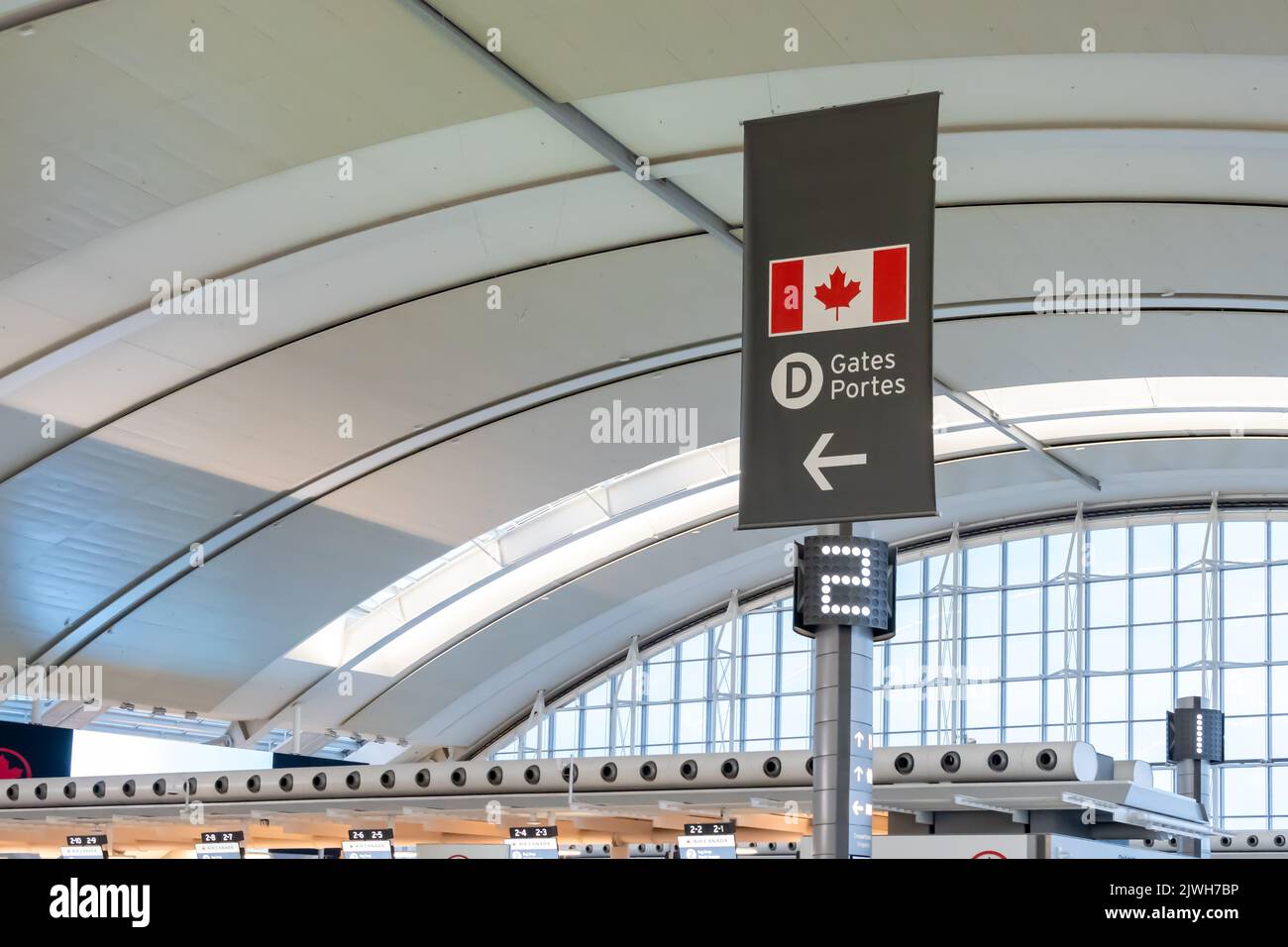 Gate D sign in Toronto Pearson International airport Stock Photo - Alamy