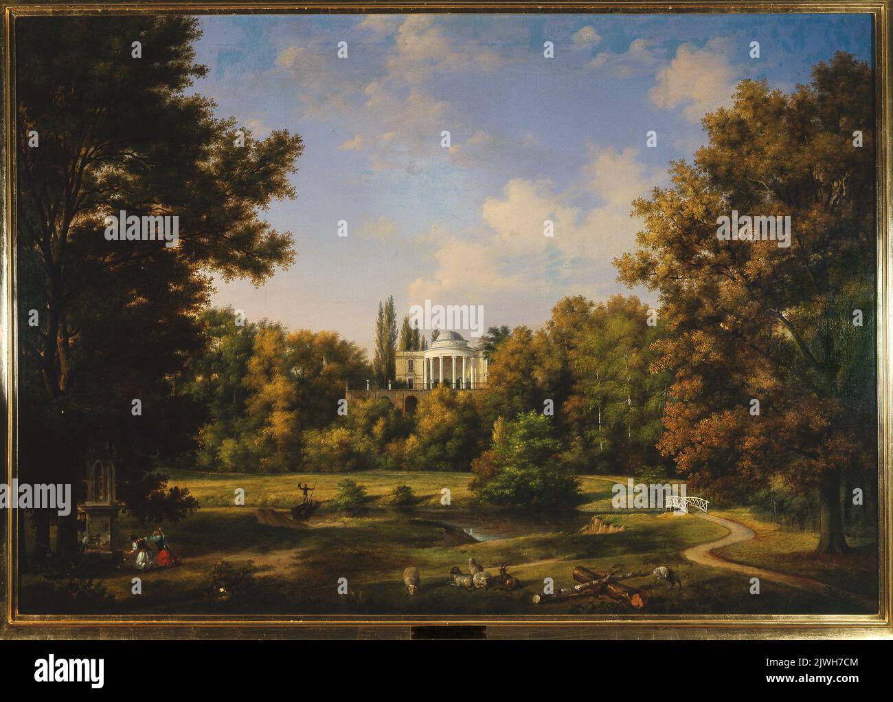 View of the Natolin Palace from the side of the park. Kasprzycki ...