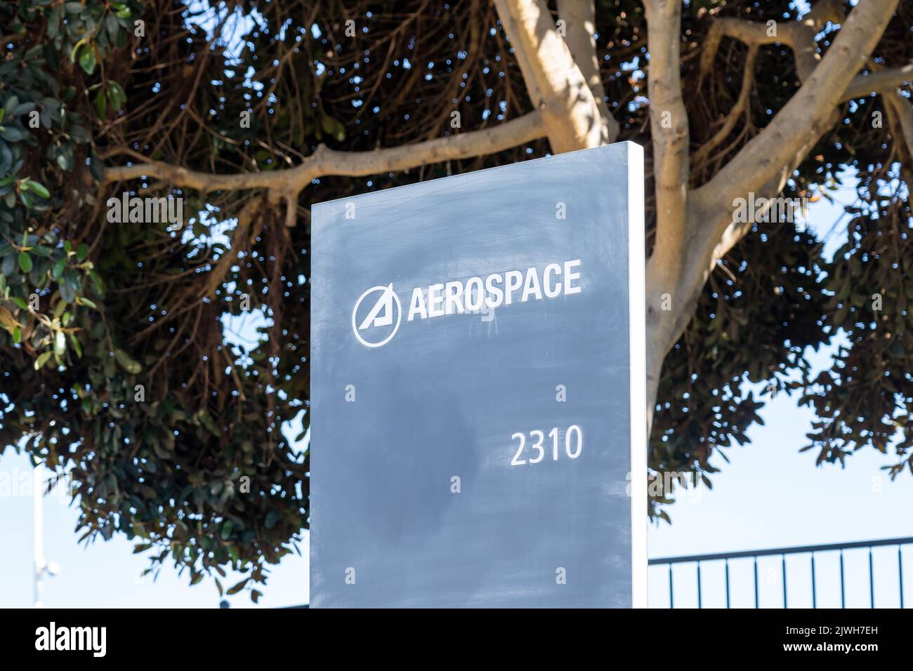The Aerospace Corporation ground sign at its headquarters in El Segundo, California, USA Stock ...