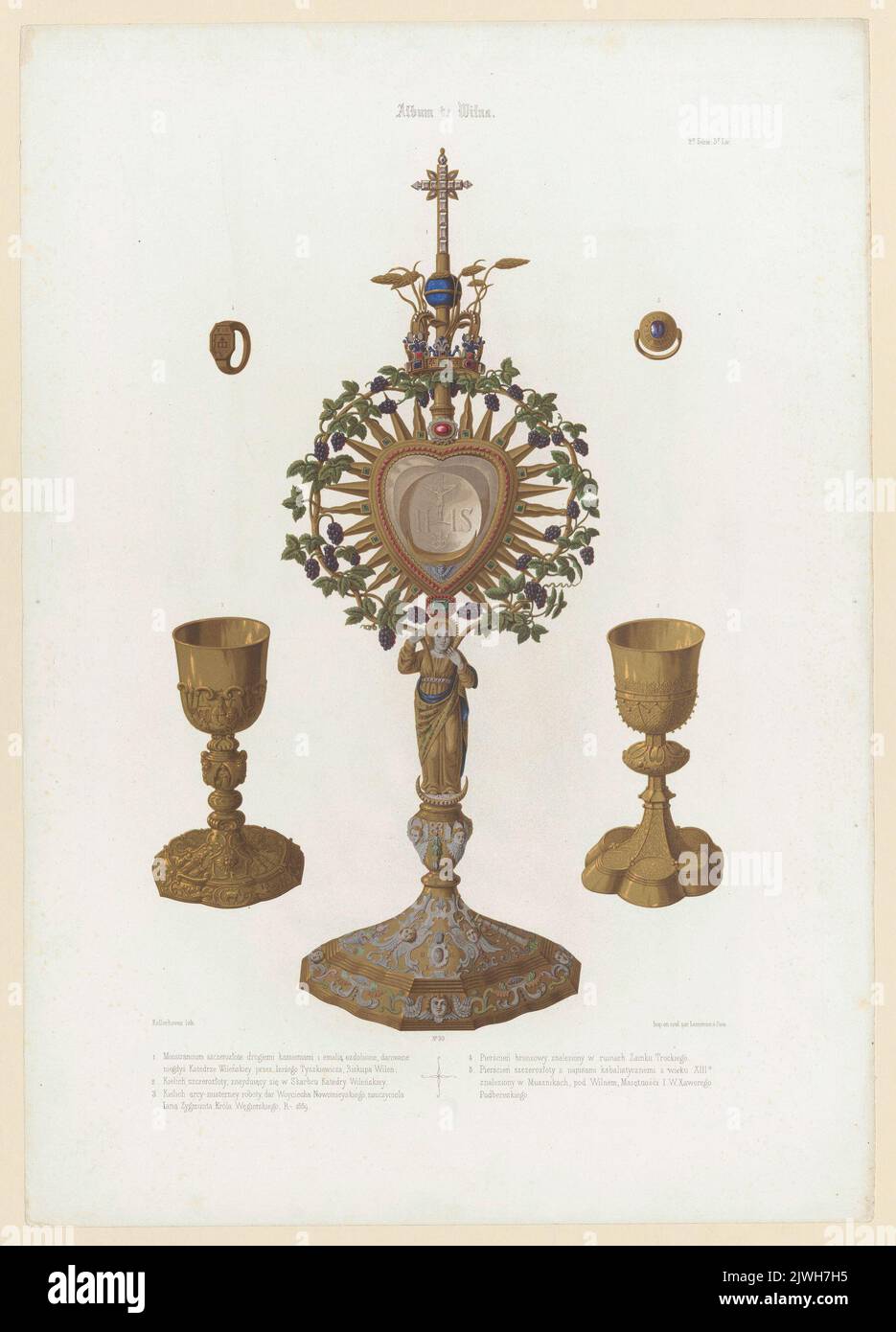 Monstrance, chalices and rings from the Treasury of the Vilnius ...