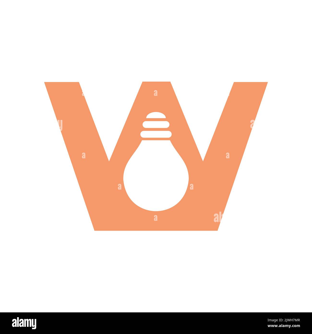 Letter W Electric Logo Combine With Electric Bulb Icon Vector Template ...